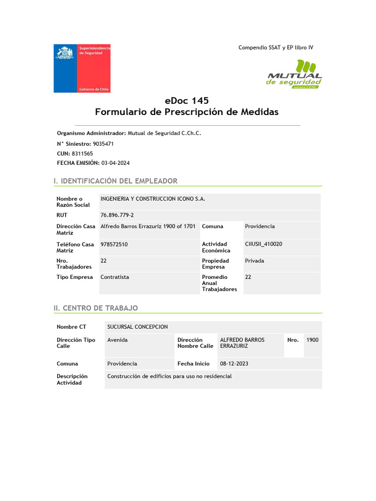 Formulario Prescripcion 145 | PDF