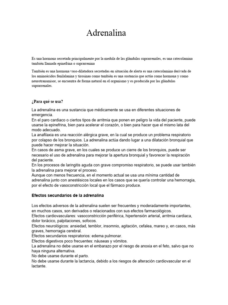Adrenalin A | PDF | Fisiología | Especialidades Medicas