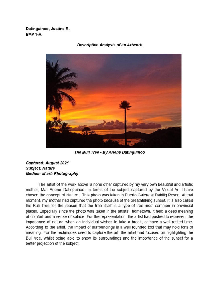 Descriptive Analysis - DATINGUINOO | PDF | Art