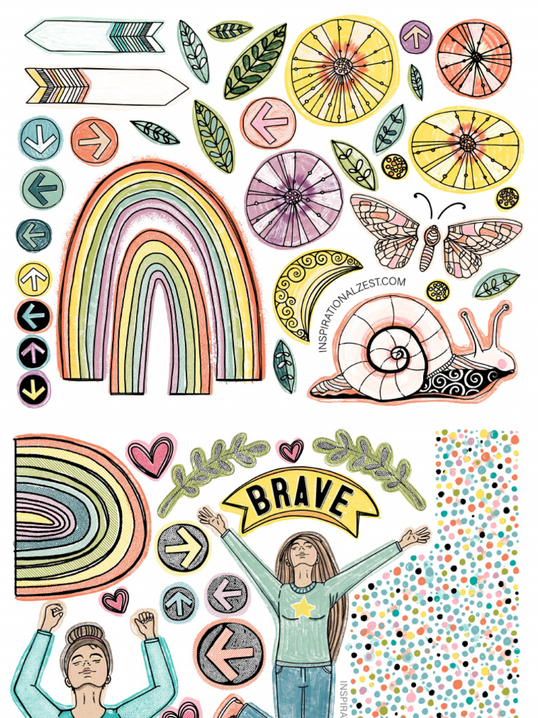 Be Brave Printable Collage Stickers | PDF