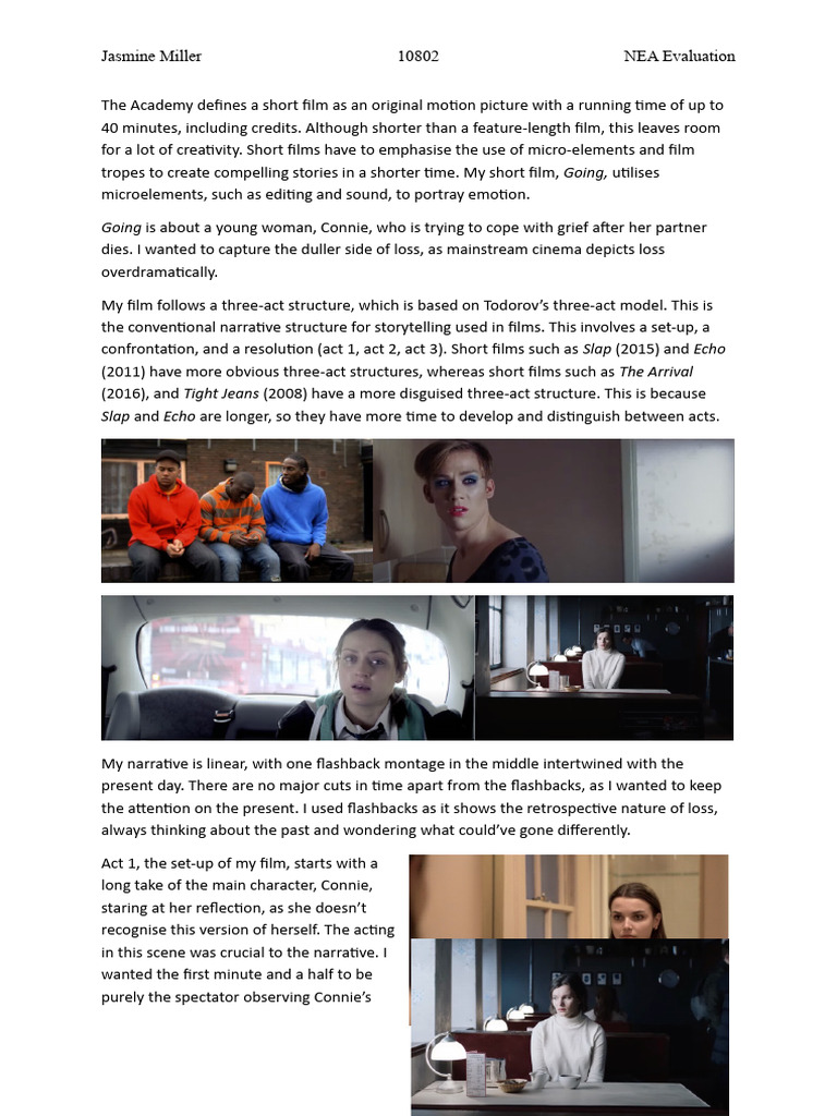 9101 Jasmine Miller NEA Evaluation | PDF | Experience | Genre