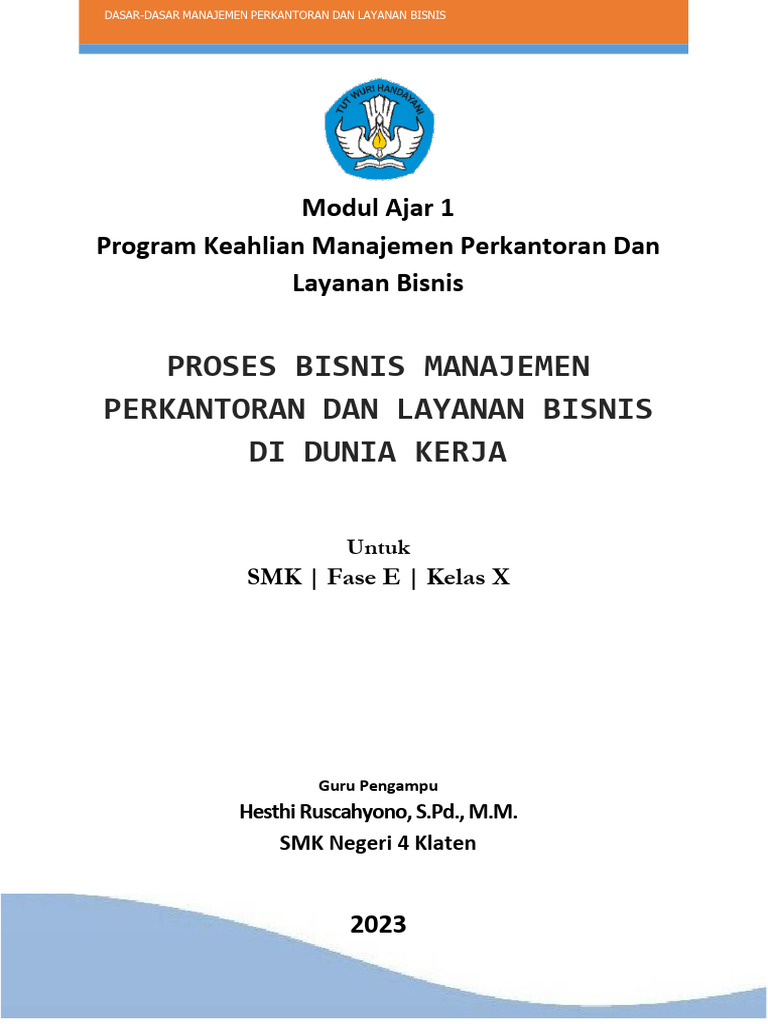 Modul Ajar 1 Dasar-Dasar MPLB | PDF | Karier & Perkembangan