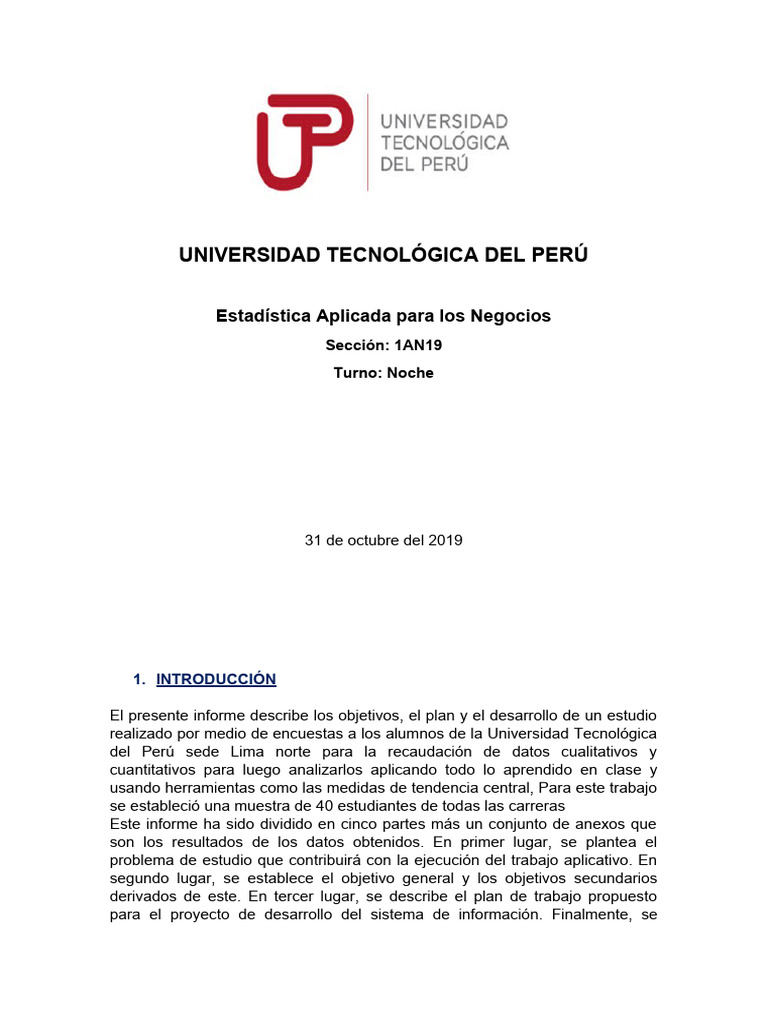 Universidad Tecnológica Del Perú | PDF | Teléfonos móviles | Estadísticas