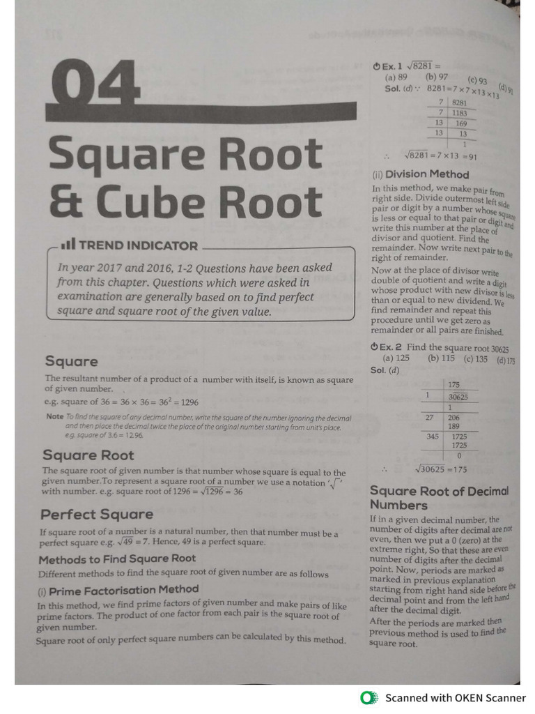 Square Root & Cube Root | PDF