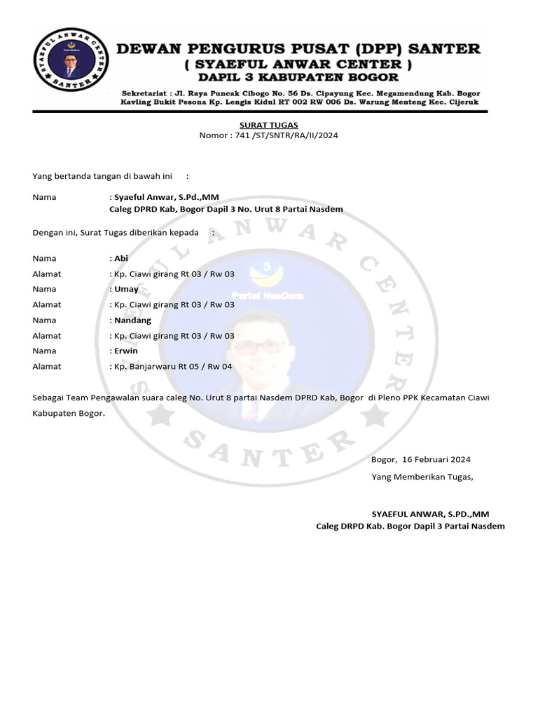 Surat Tugas PPK | PDF