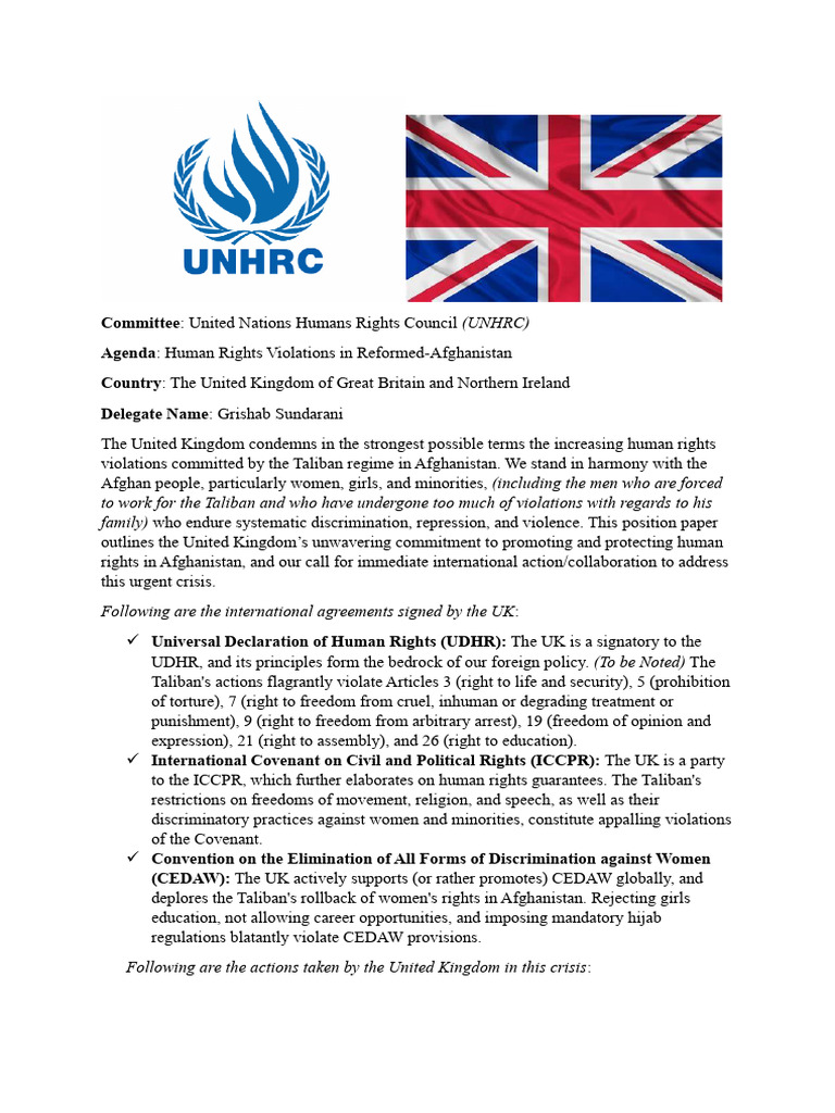 UK Position Paper | Download Free PDF | Human Rights | Government