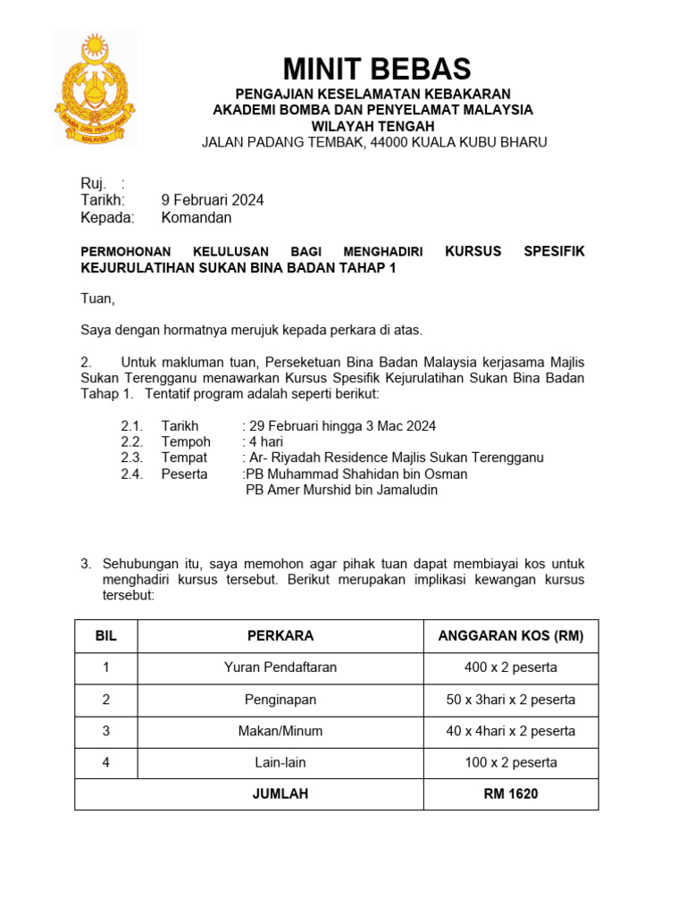 Minit Bebas Kursus OSH UiTM | PDF