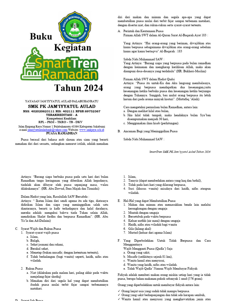 Buku Kegiatan SmartTren 2024 | PDF