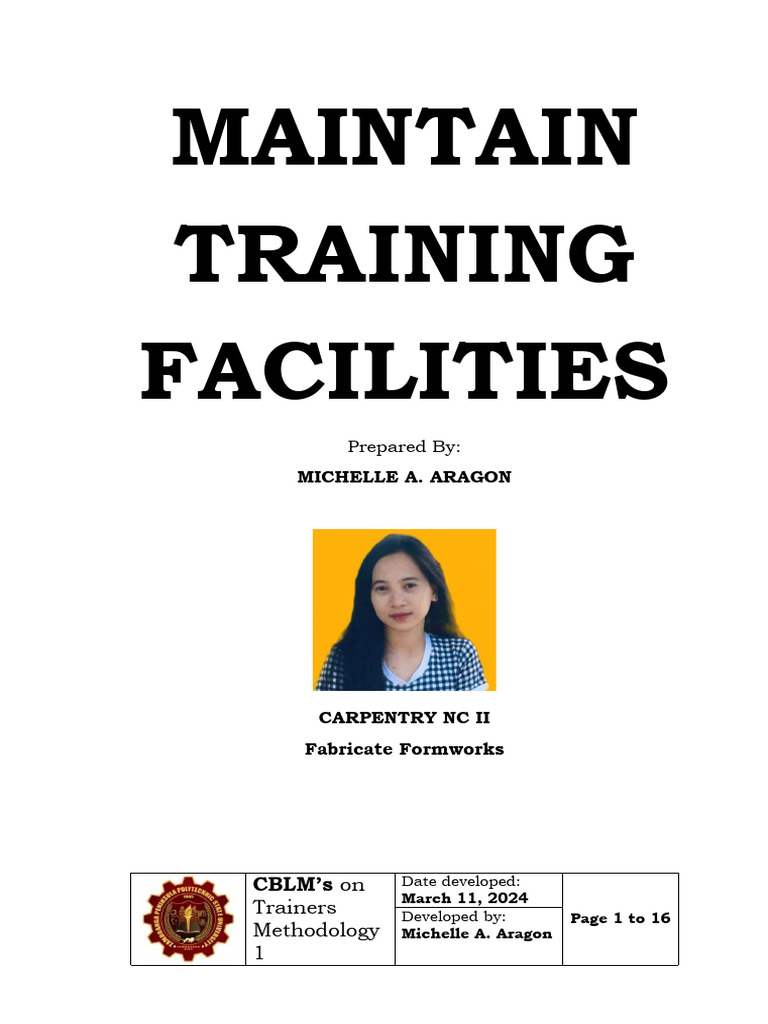Carpentry NC II Workshop Maintenance Guide | PDF | Risk | Occupational Safety And Health