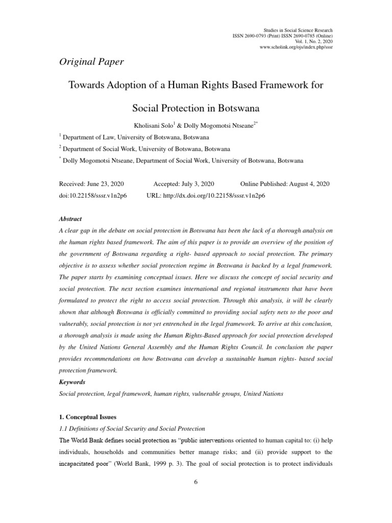 Towards Adoption of A Human Rights Based Framework | PDF | Welfare ...
