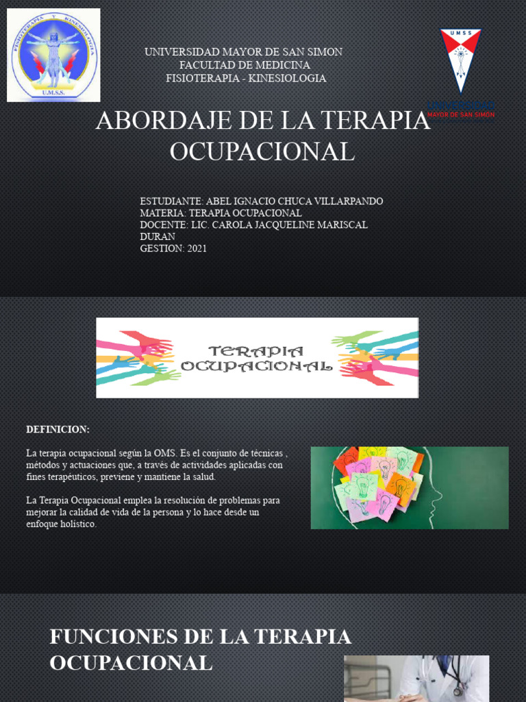 Abordaje de La Terapia Ocupacional | PDF | Terapia ocupacional | Sicología