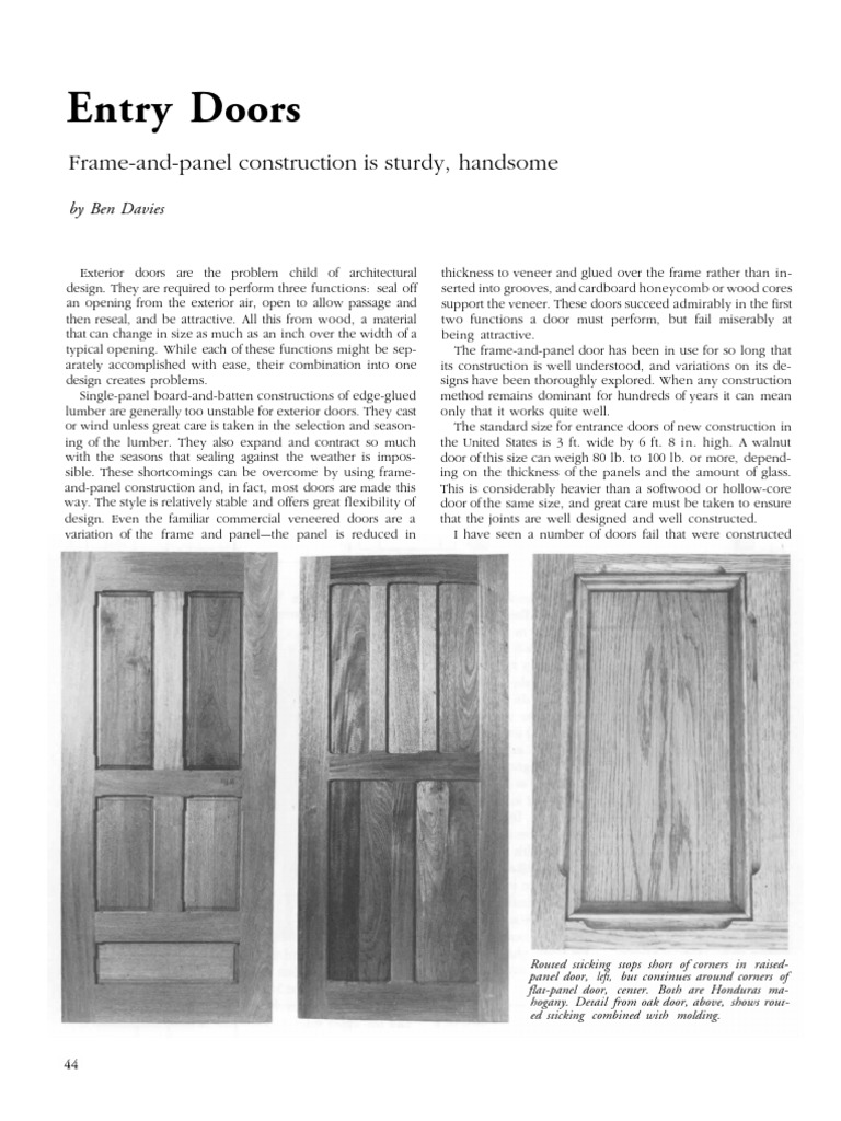 Woodworking Techinque Doors | PDF | Door | Woodworking