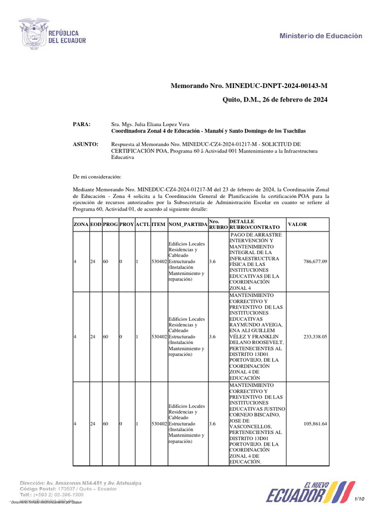 Mineduc DNPT 2024 00143 M | PDF | América del Sur
