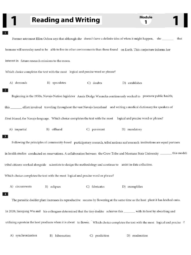 Reading and Writing - Module 1 - 1 | PDF