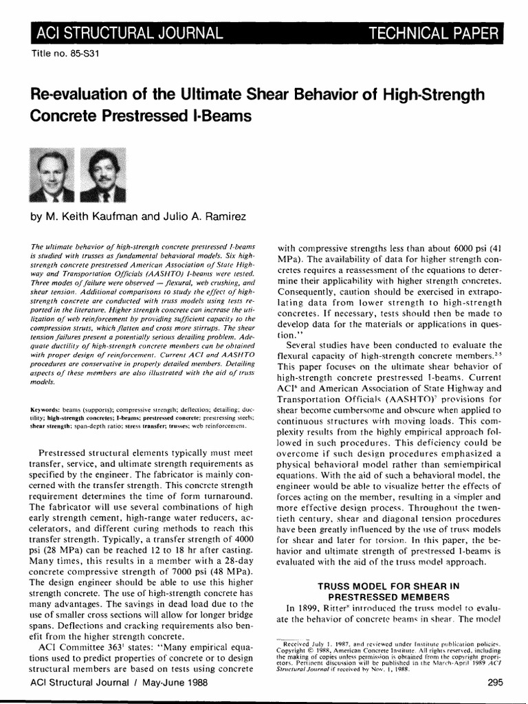 1987-Kaufman and Ramirez-Re-evaluation of the Ultimate Shear Behavior ...