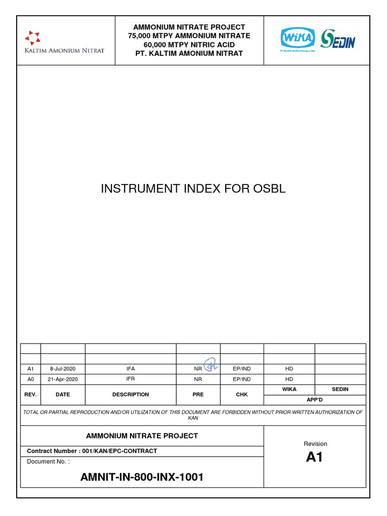 AMNIT-IN-800-INX-1001 Instrument Index Rev A1 | PDF | Flow Measurement ...