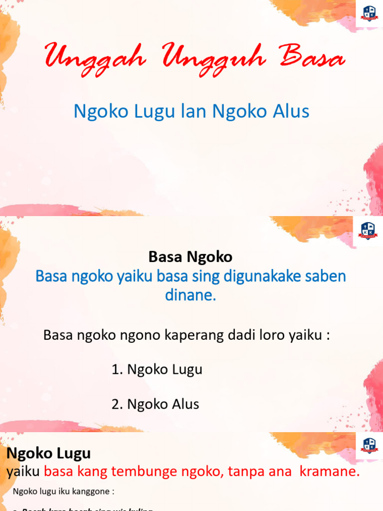 Ngoko Lugu Dan Ngoko Alus | PDF