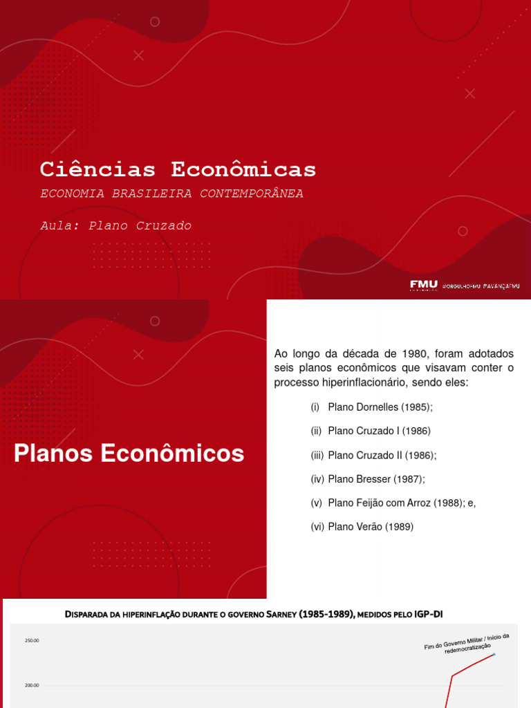 Apresentação Plano Cruzado | Download grátis PDF | Inflação | Economias
