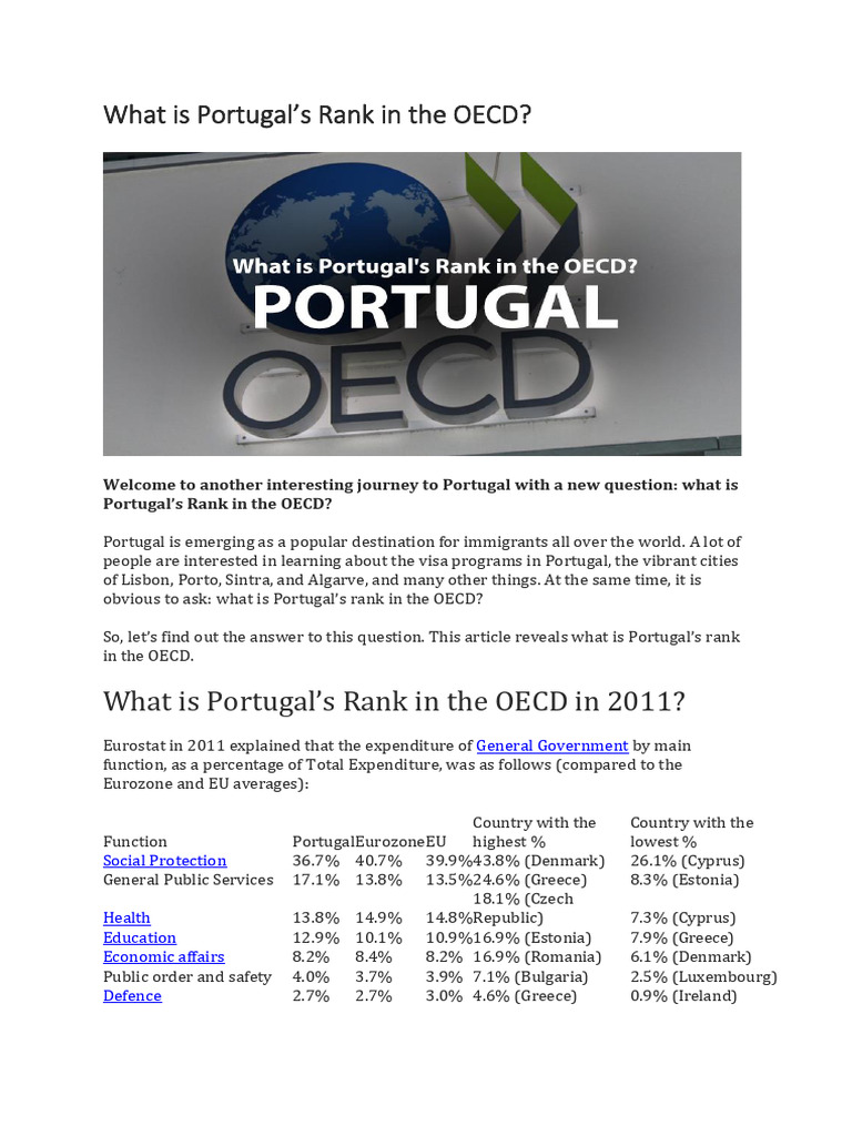 What Is Portugal's Rank in The OECD? | PDF | Unemployment | Portugal