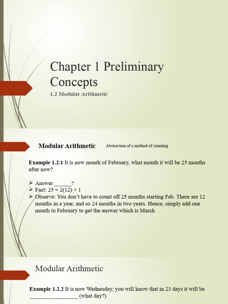 Chapter 1. 1.2 - Modular Arithmetic | PDF | Ring Theory | Arithmetic