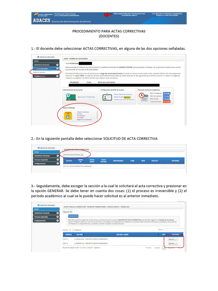 Procedimiento para Actas Correctivas | PDF | Finanzas y dinero ...
