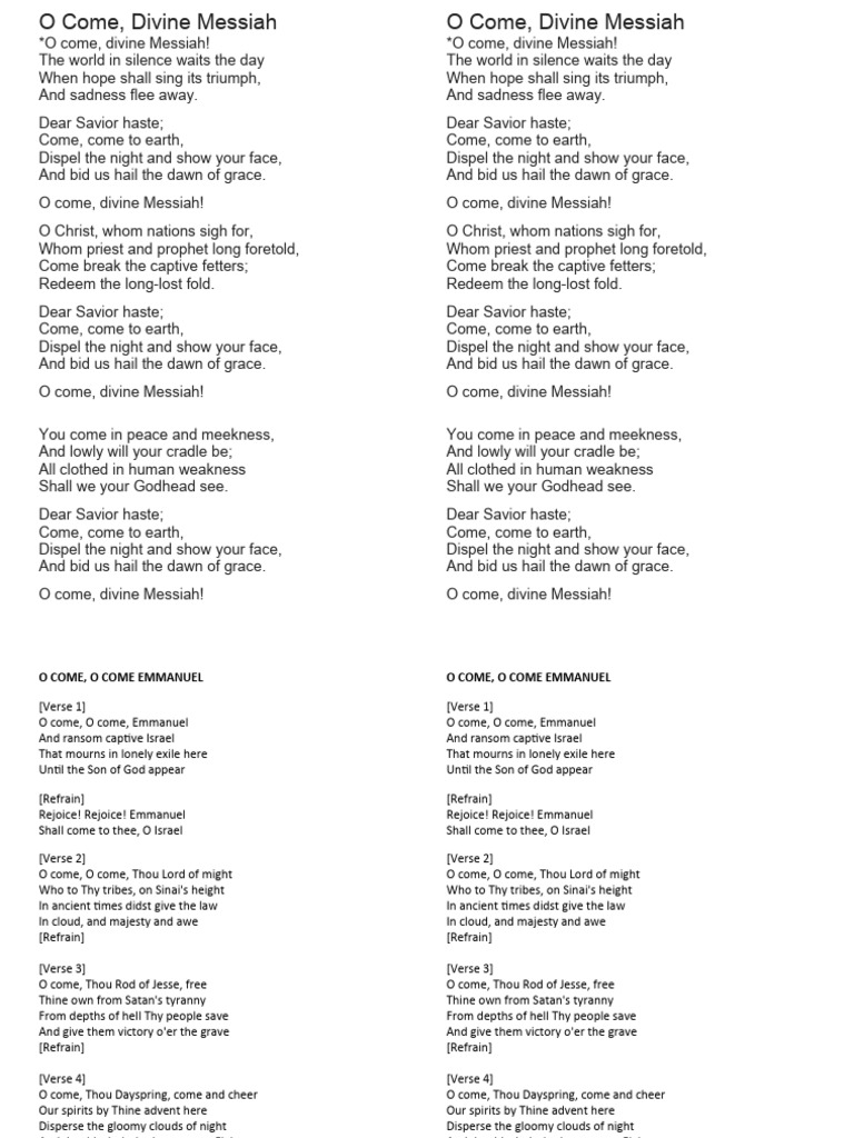 Advent Songs | PDF | Jesus | Religious Belief And Doctrine