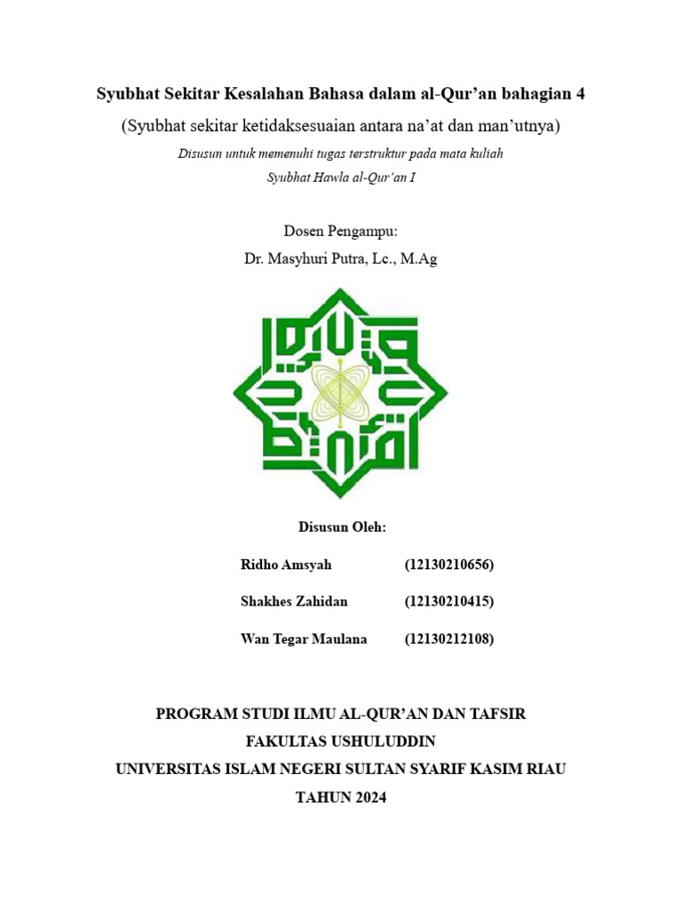Syubhat Sekitar Kesalahan Bahasa Dalam Al | PDF | Seni & Disiplin ...