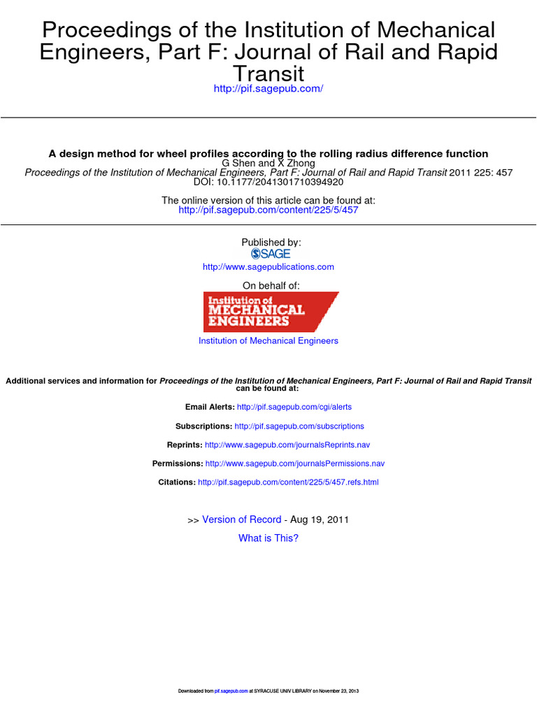 Shen 2011 | PDF | Rail Transport | Mathematics