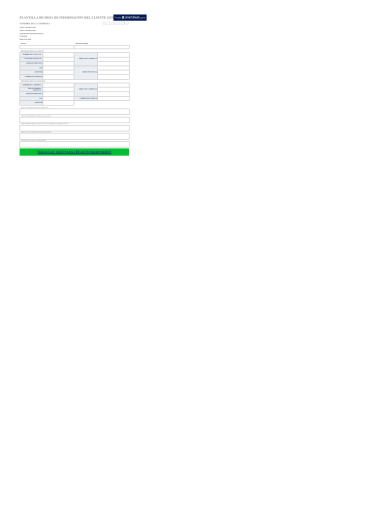 IC General Client Information Sheet 10864 ES | PDF