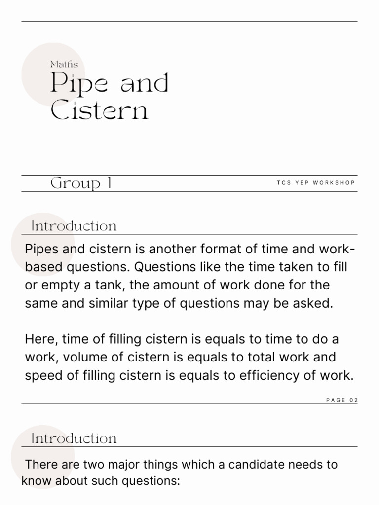 Pipe and Cistern | Download Free PDF | Reservoir | Chemical Engineering