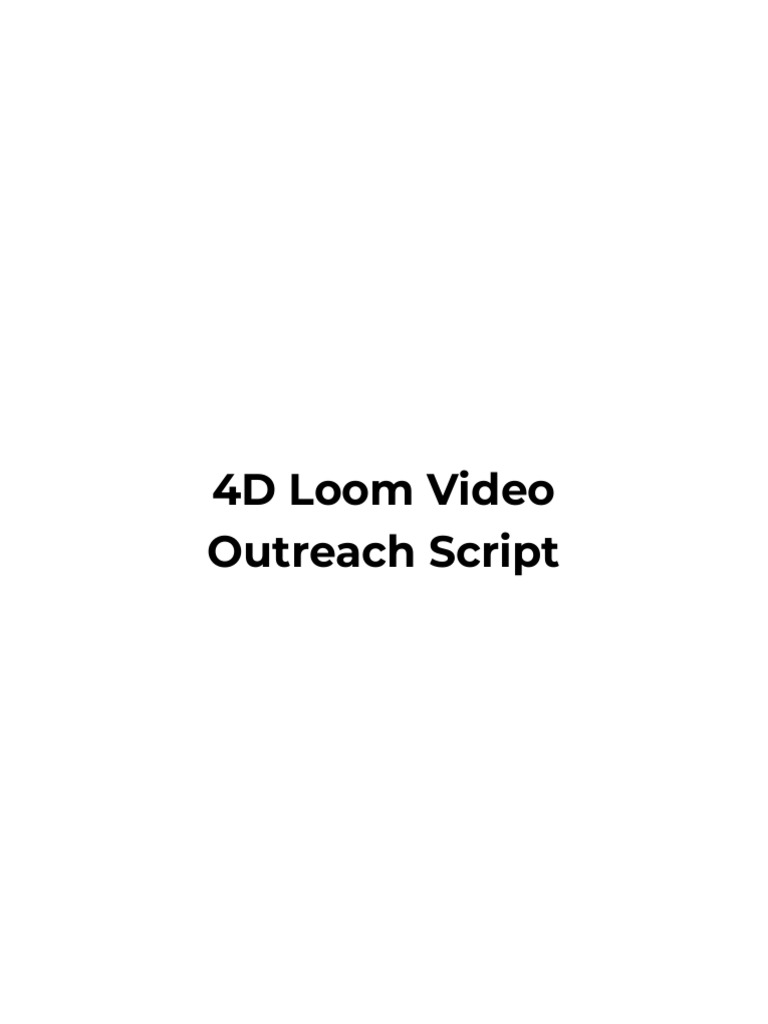 Loom Video Outreach Script | PDF