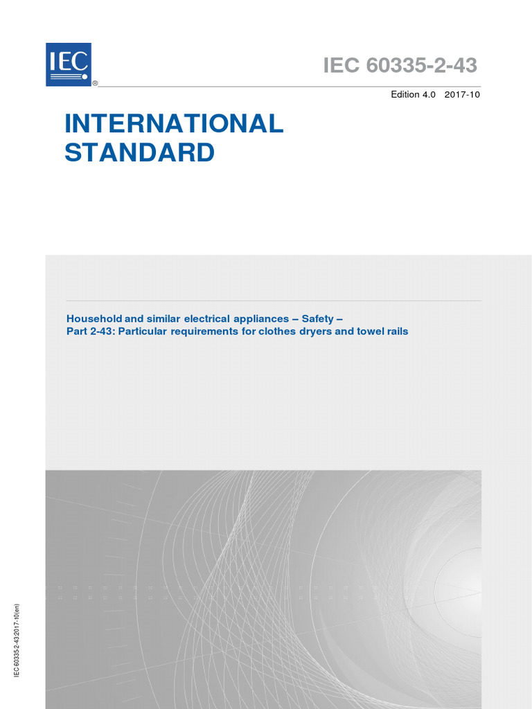 Iec 60335-2-43 2017 | PDF | International Electrotechnical Commission ...