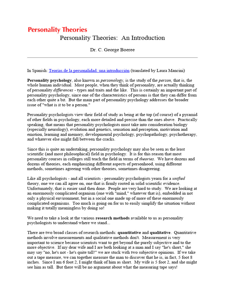 An Introduction | PDF | Personality Psychology | Psychology