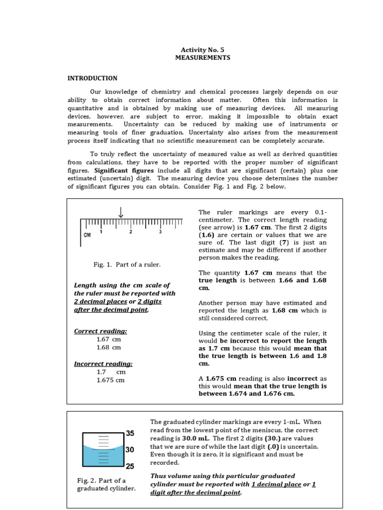 Activity 5 | PDF | Significant Figures | Uncertainty