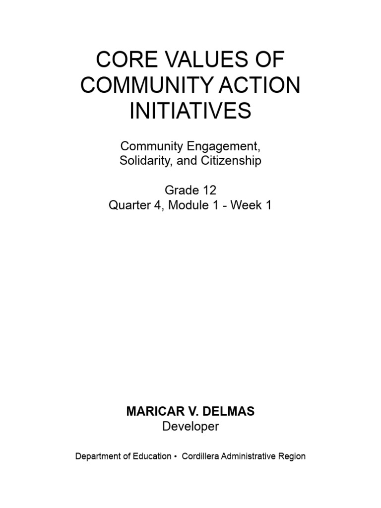 CESC Quarter 4 Module 1 Week 1 Community Action Edit 7 | PDF | Gender ...
