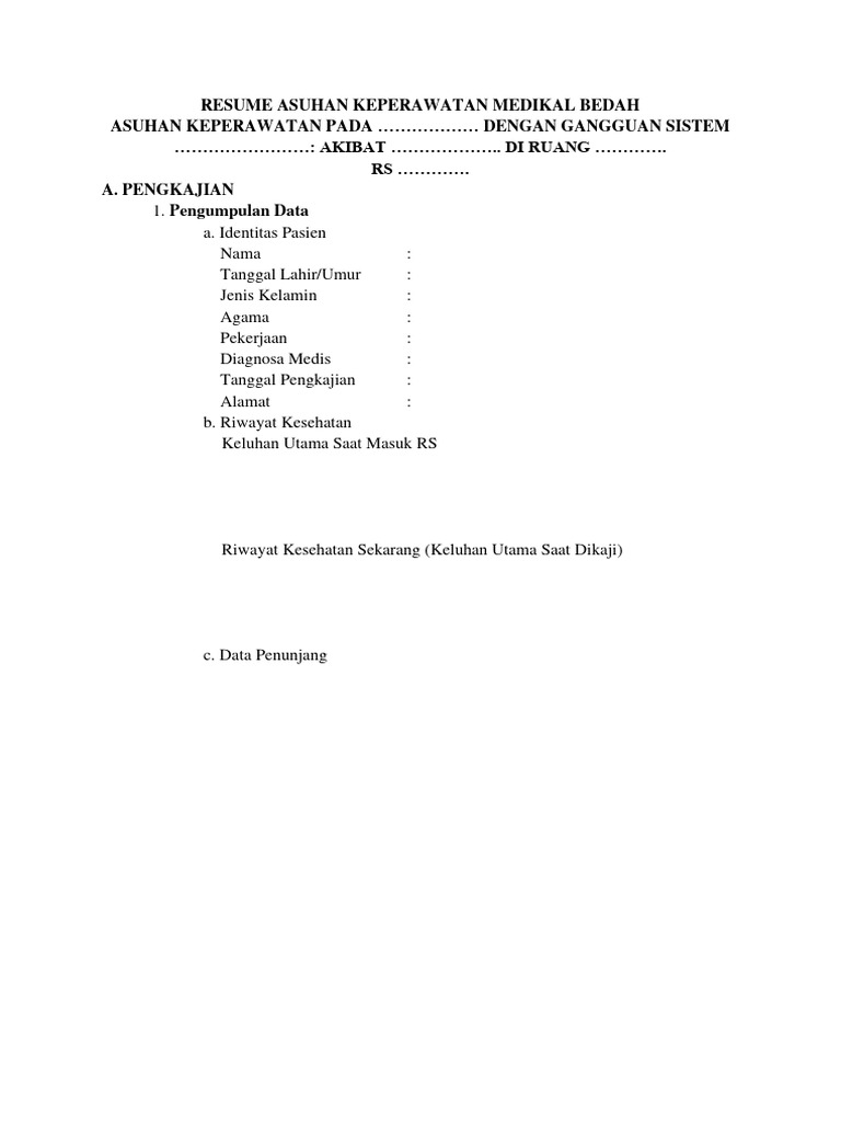 Format Resume Askep KMB | PDF