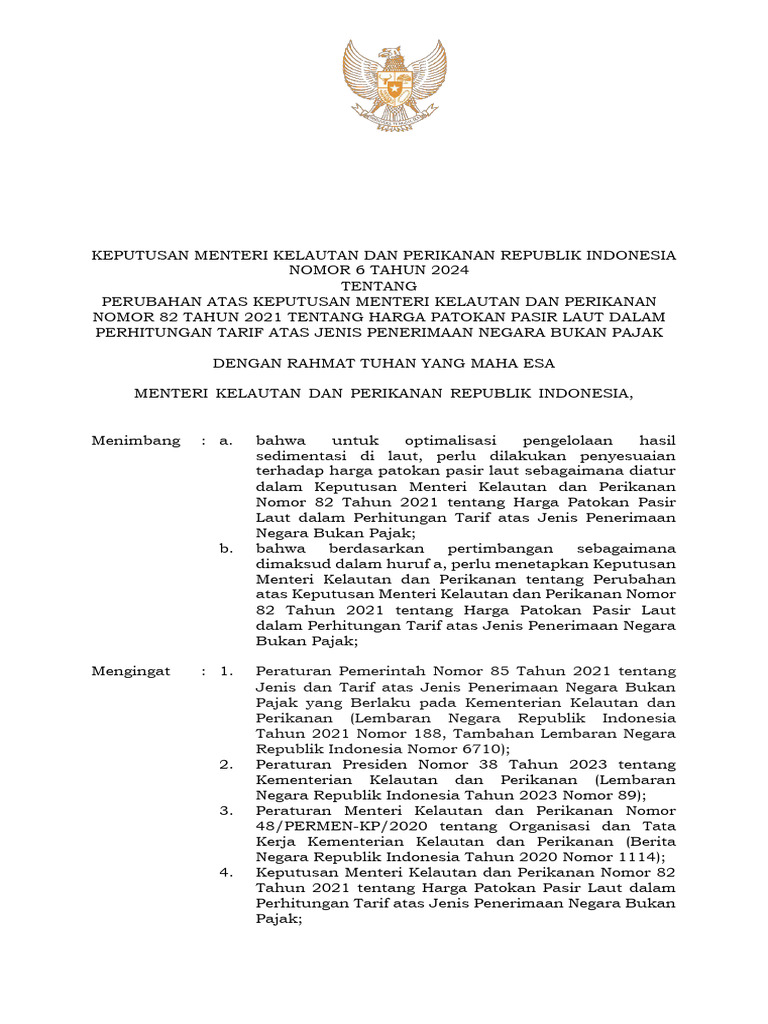 2024-Kepmen KP Nomor 6 Tahun 2024 | PDF