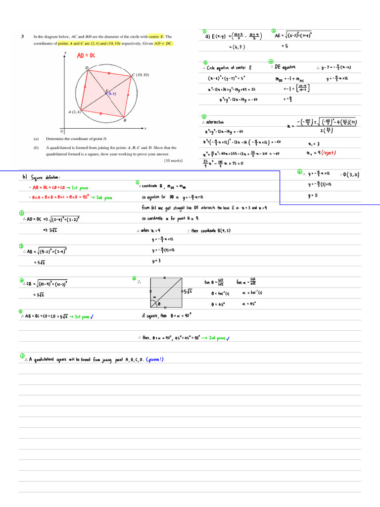 Addmath F4C7 - Coordinate Geometry | PDF | Geometry | Euclidean Geometry
