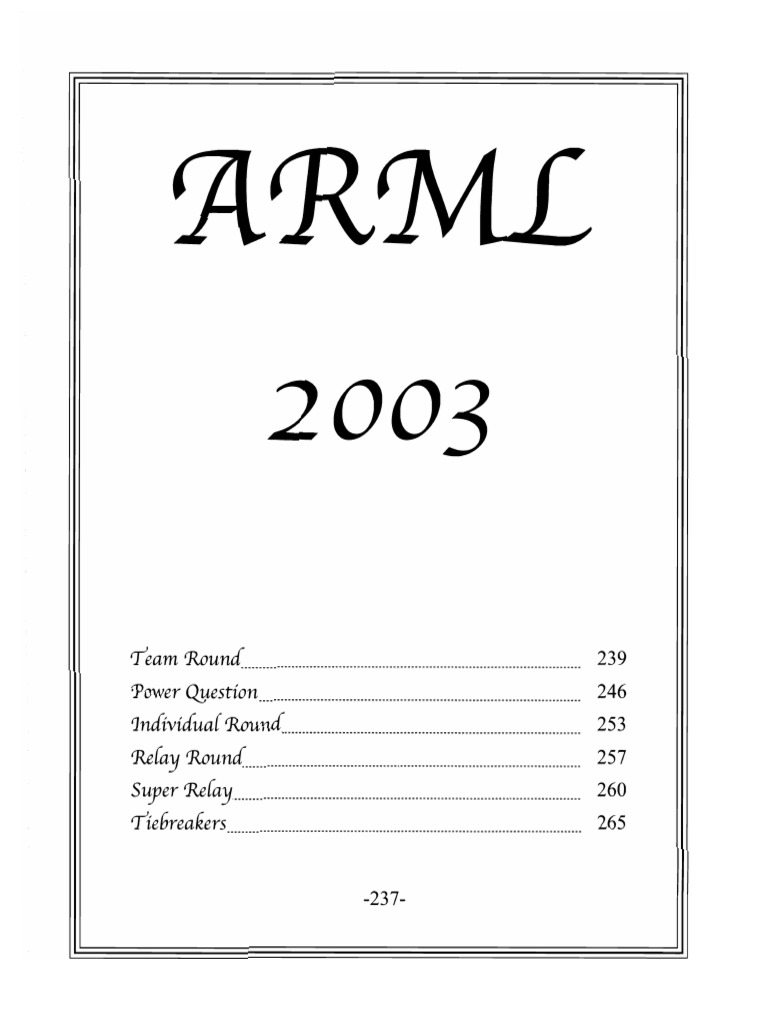 Week 21-ARML 2003 Practice at Fields | PDF