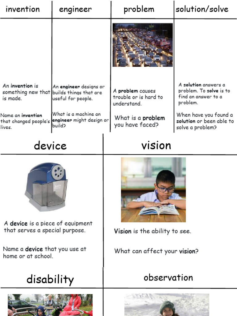 Vocabulary Unit 5 - Solving Problems Through Technology | PDF ...