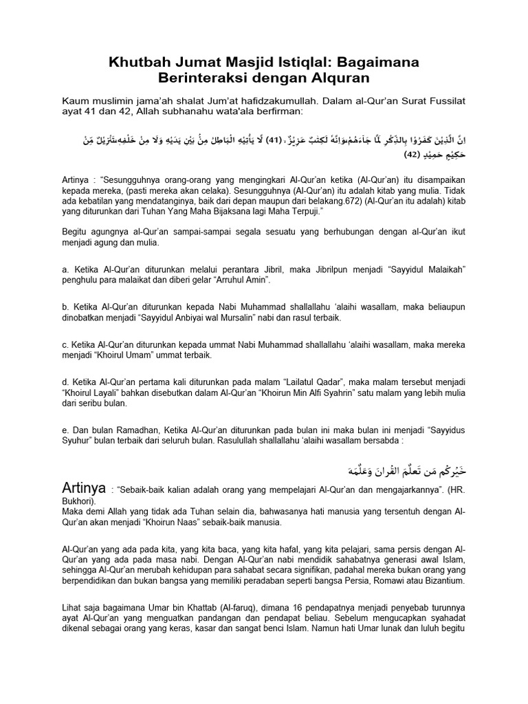 Khutbah Jumat Masjid Istiqlal Pdf