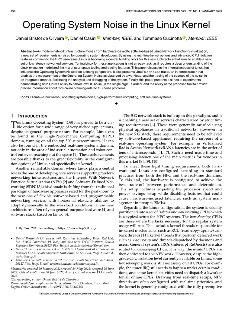 Operating System Noise in The Linux Kernel | PDF | Scheduling (Computing) | Thread (Computing)