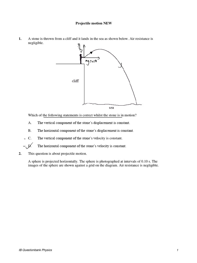 Projectile Motion New-1-1 | PDF | Velocity | Acceleration