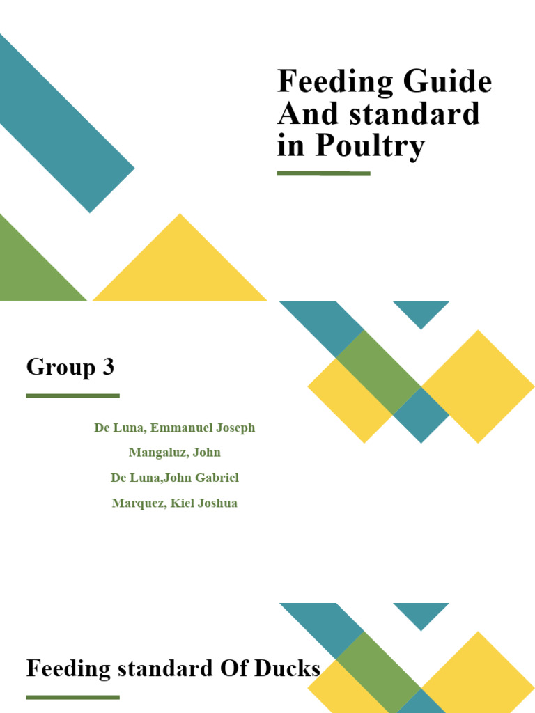 Feeding Guide And standard in Poultry | PDF