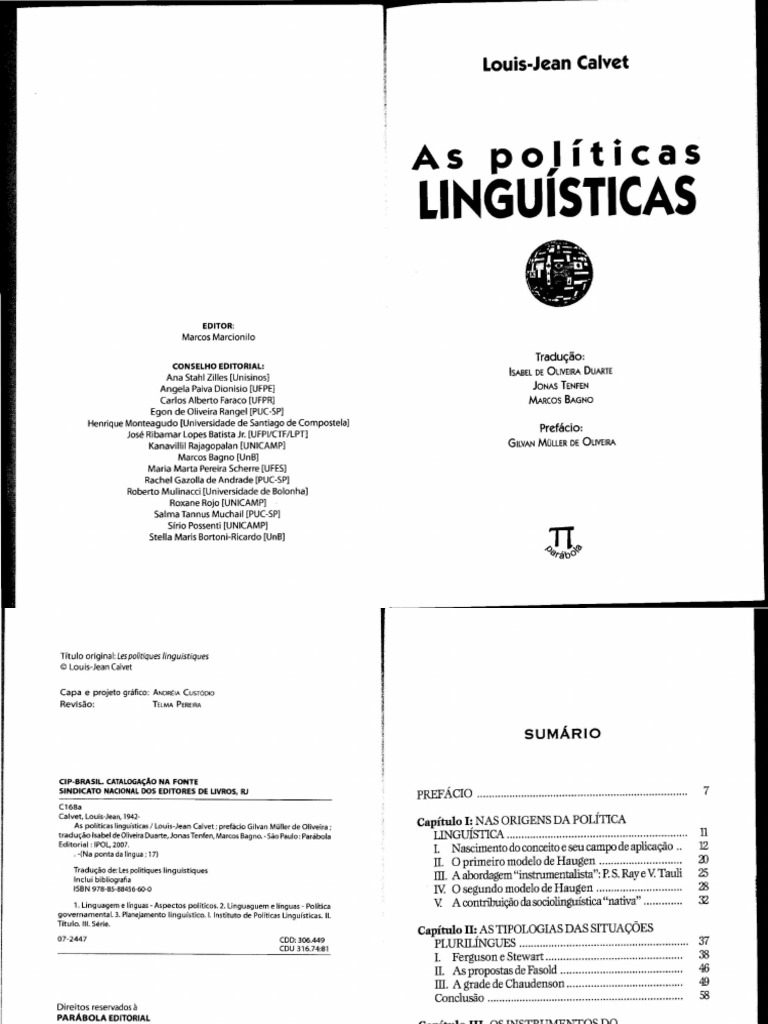 As Políticas Lingüísticas (Louis-Jean Calvet) (Z-Library) | PDF ...