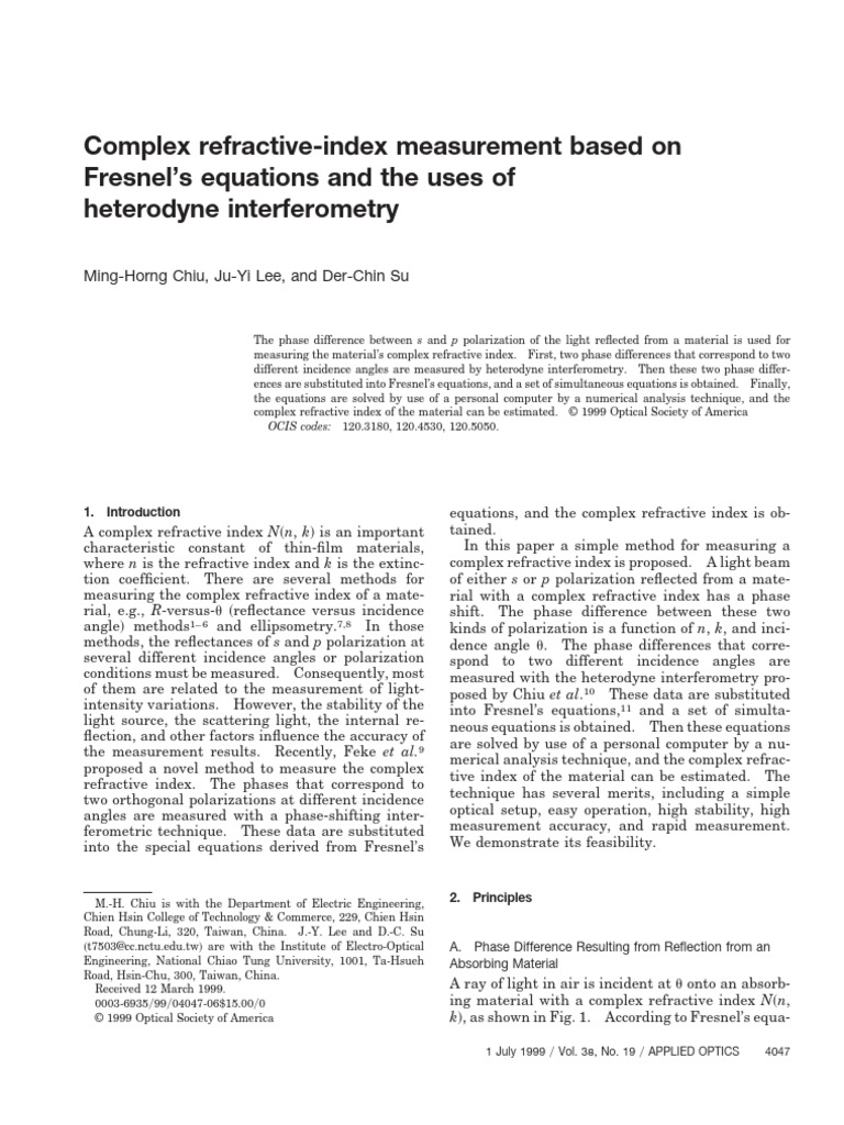 Ao 38 19 4047 | PDF | Refractive Index | Polarization (Waves)
