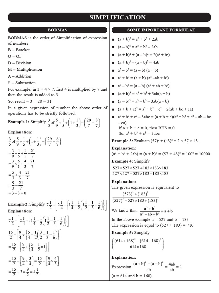 2. Simplification | PDF | Mathematics | Arithmetic