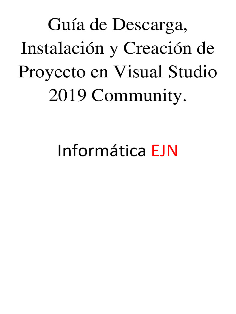 Descarga, Instalación y Creación de Proyecto en Visual Studio 2019 ...