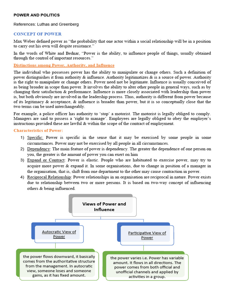 Power and Politics | PDF | Power (Social And Political) | Empowerment