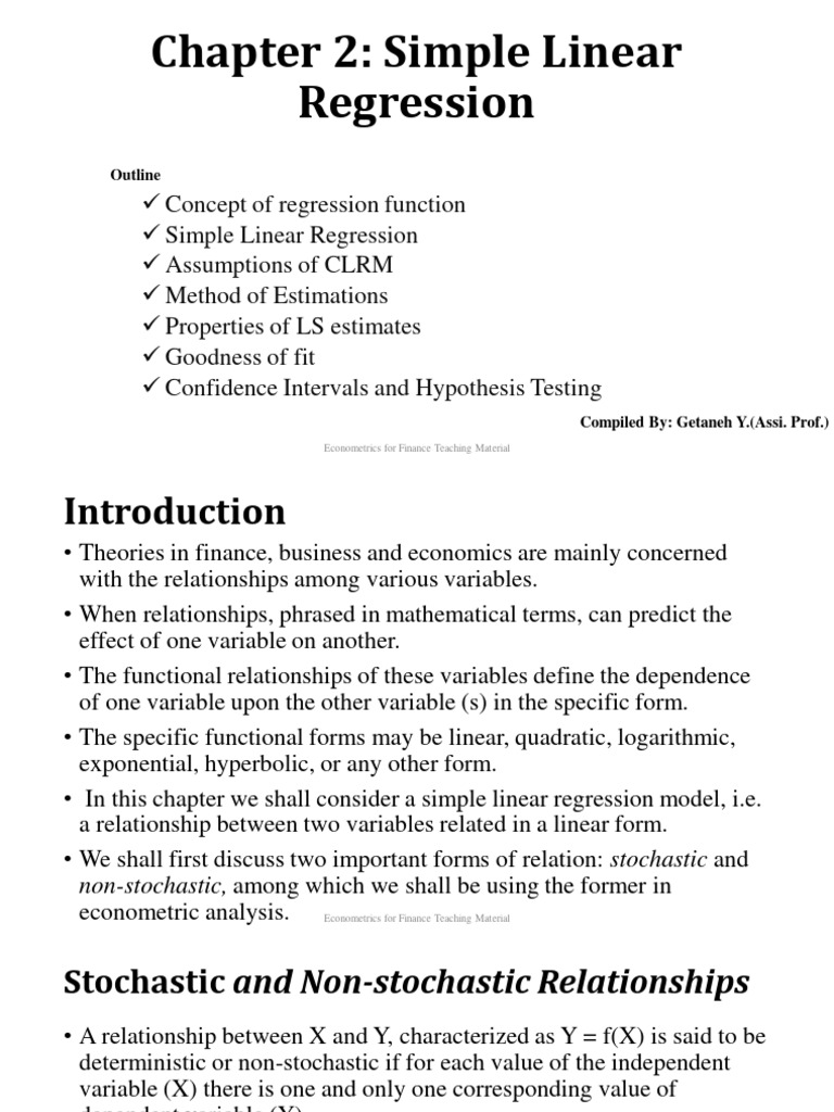 Chapter 2 FECON | PDF | Linear Regression | Dependent And Independent Variables